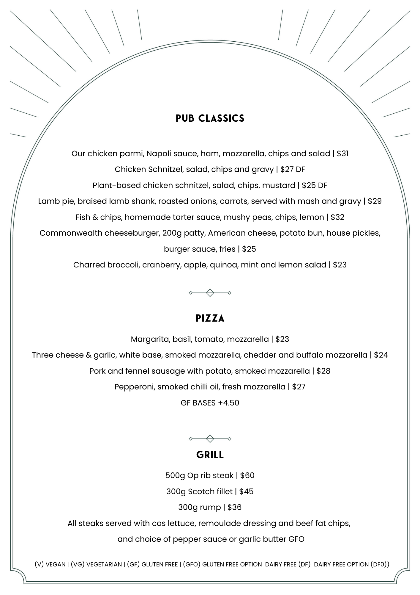 Food Menu — Hotel Commonwealth Ipswich