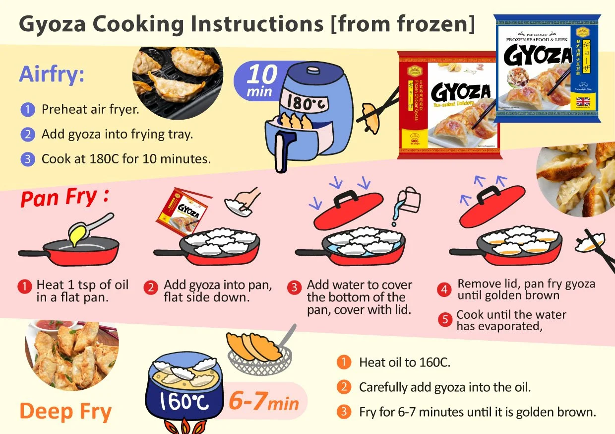 Gyoza Cooking Instructions — Hong's Food