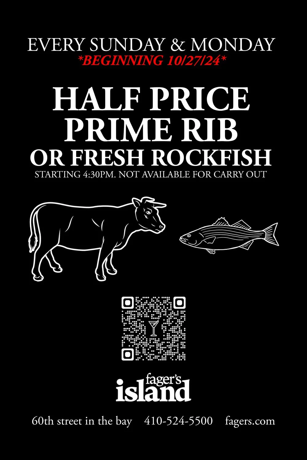 SPECIAL MENUS - fagers island ocean city — fagers island