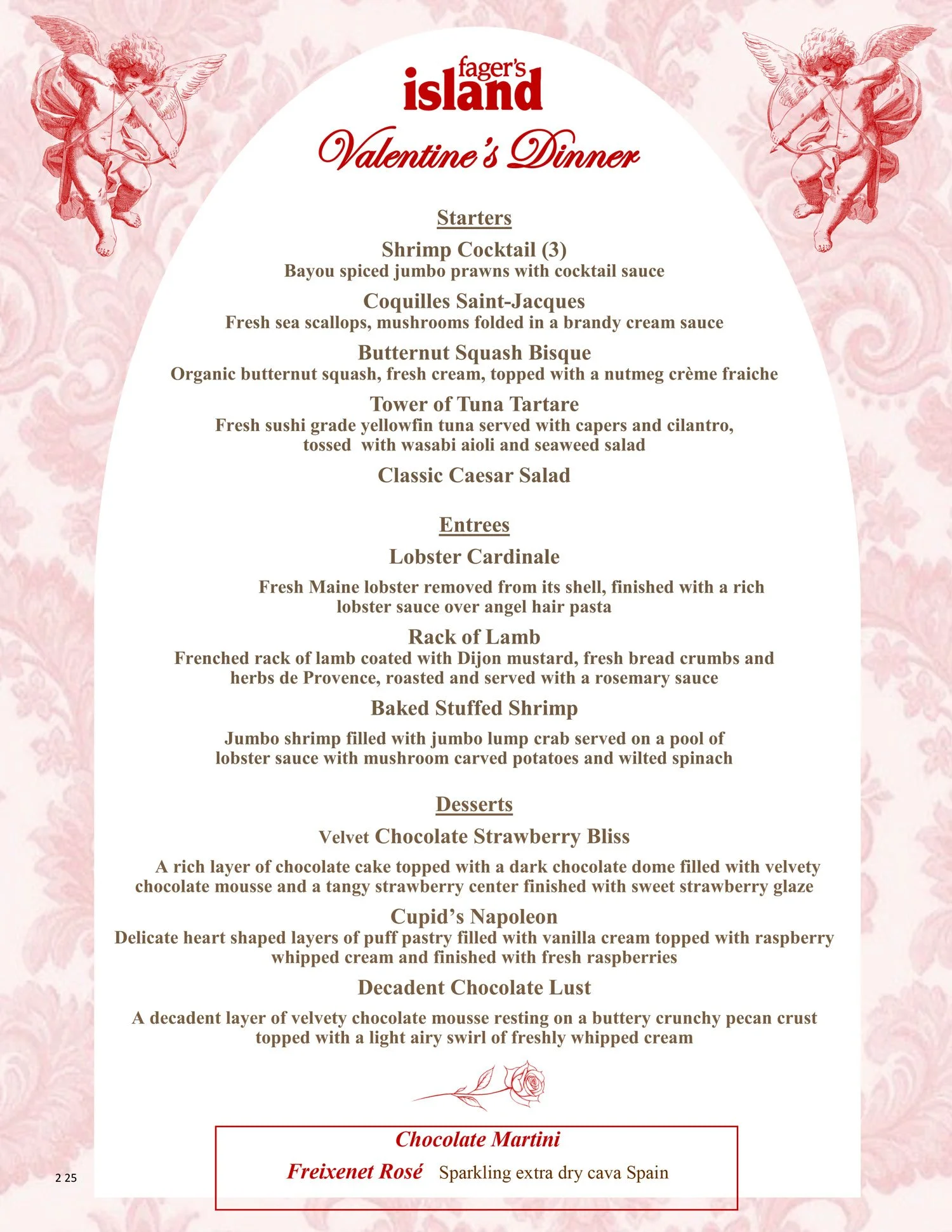 SPECIAL MENUS - fagers island ocean city — fagers island