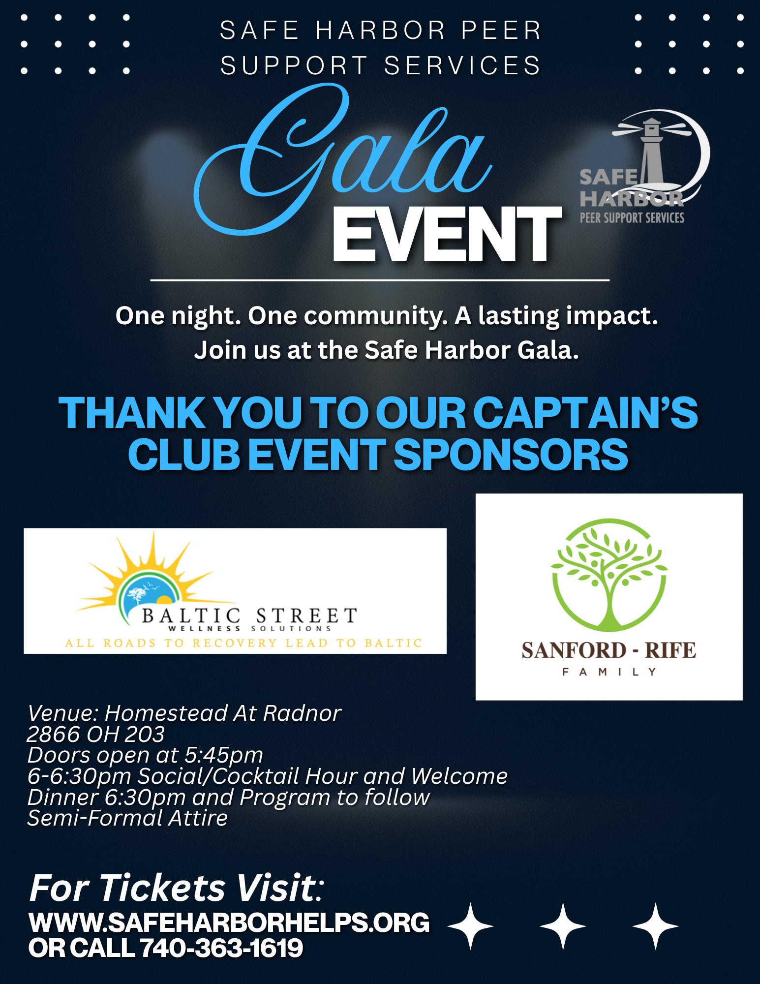 Thank You to Our Main Event Sponsors — Safe Harbor Peer Support Services