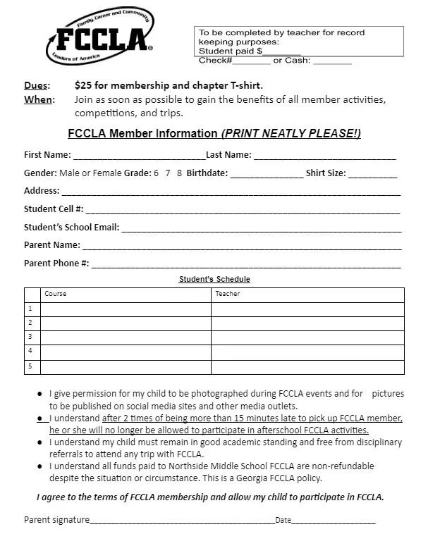 About — Northside Middle School FCCLA