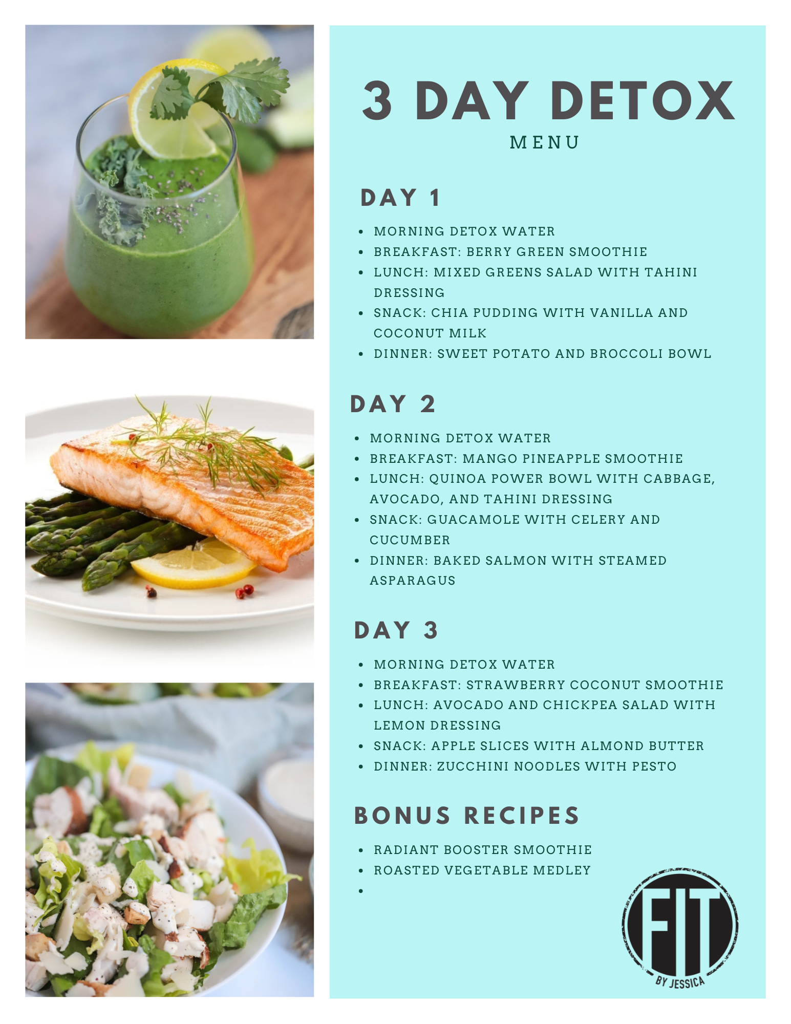 Refresh & Renew: 3-Day Detox Meal Plan with Recipes and Shopping List ...