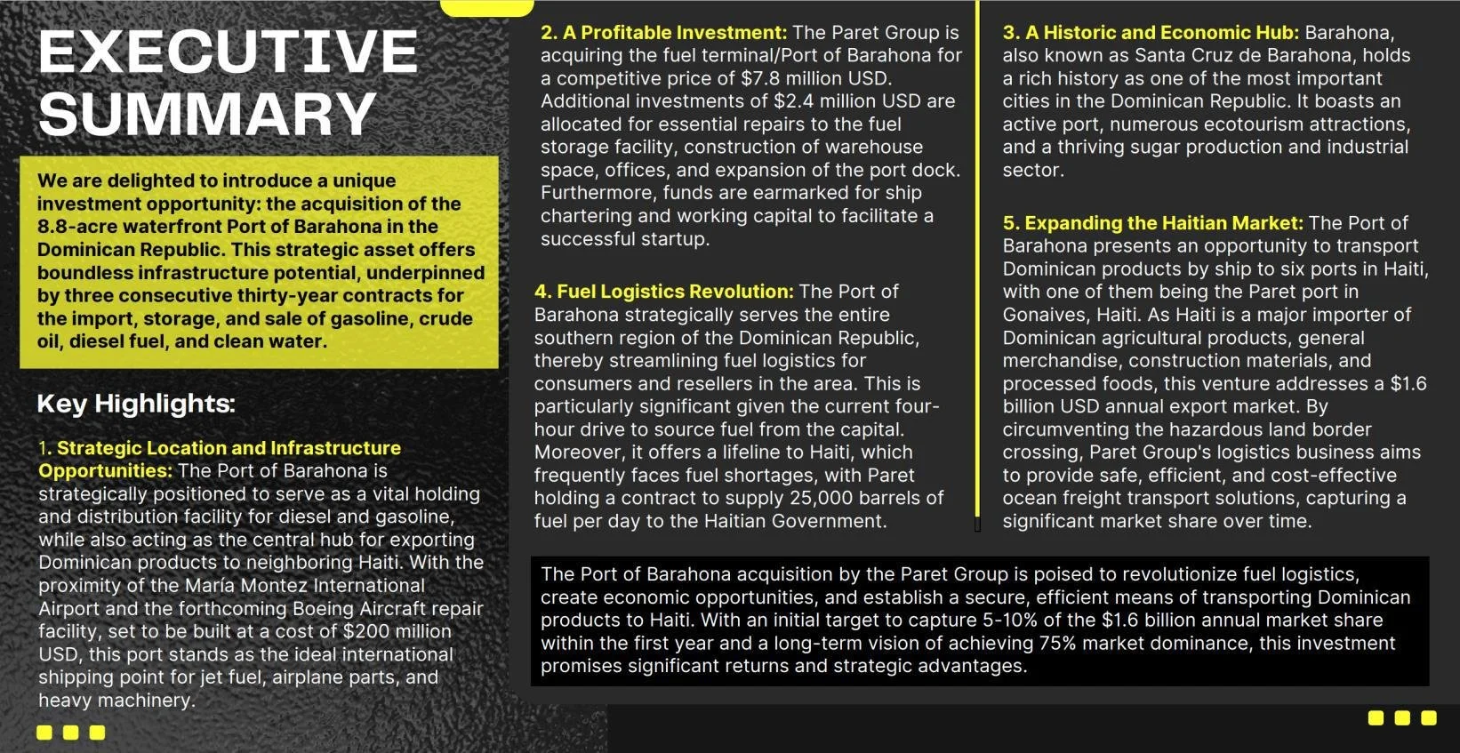 Ports & Logistics — Paret Mining