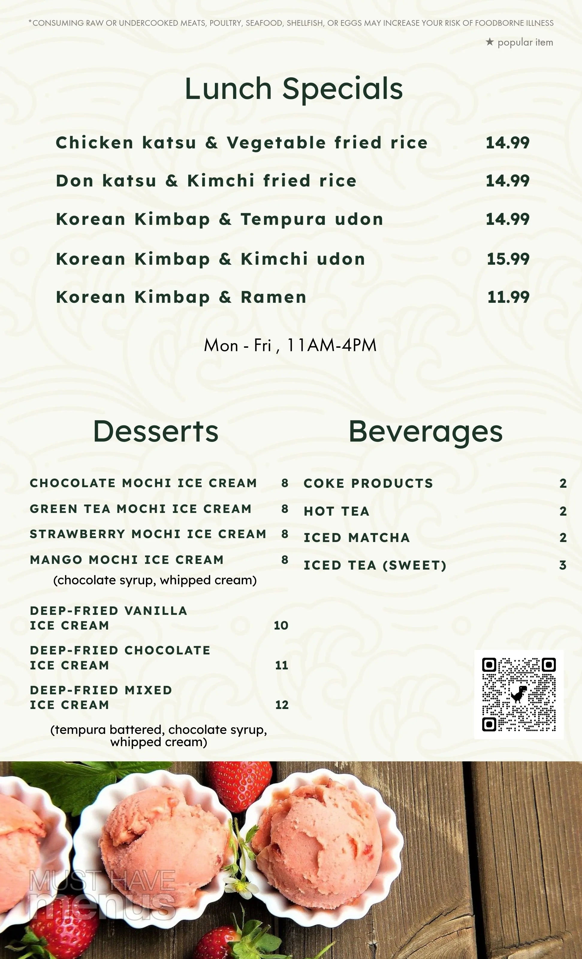 Menu 1 — Sushi'O