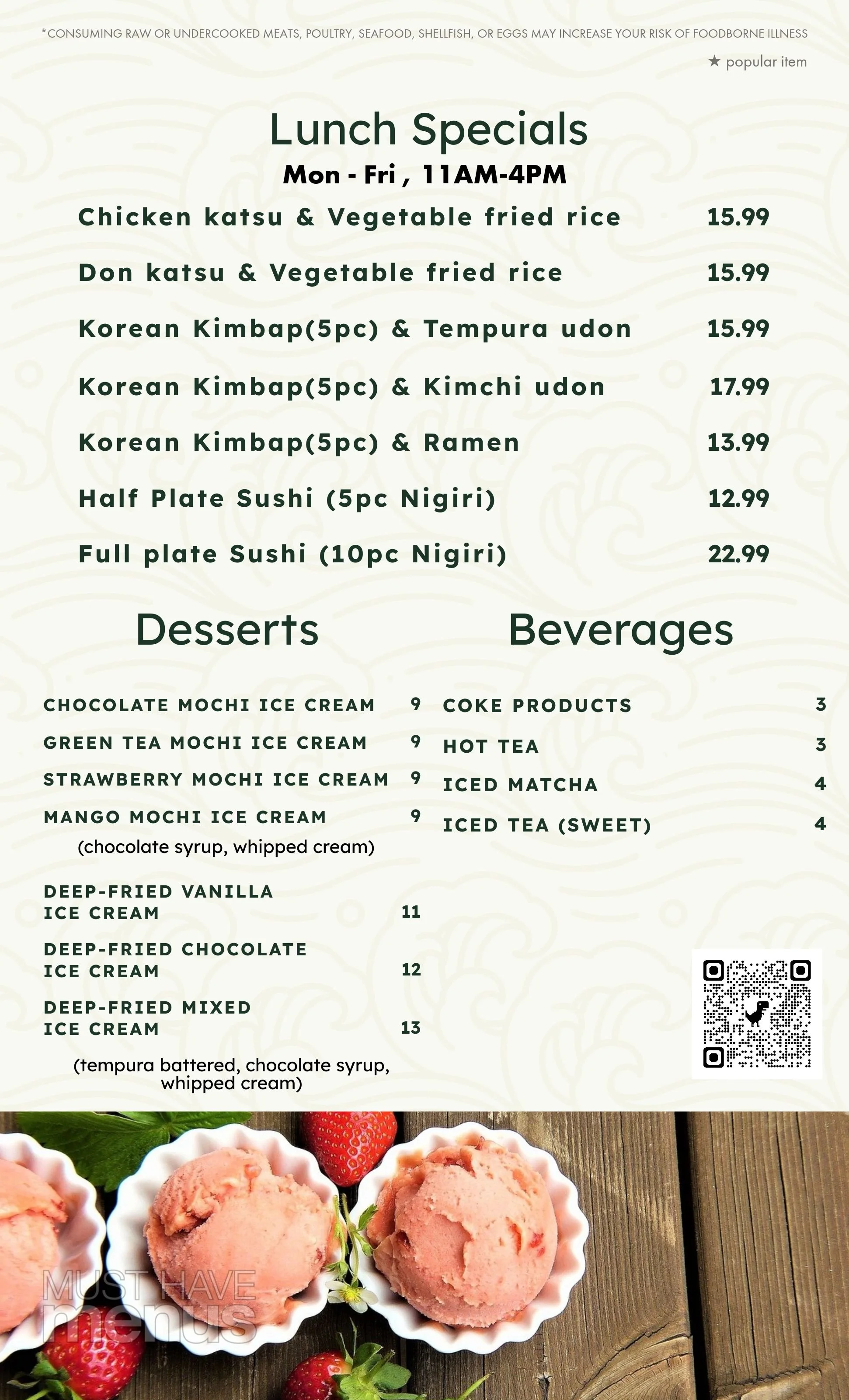 Menu 1 — Sushi'O