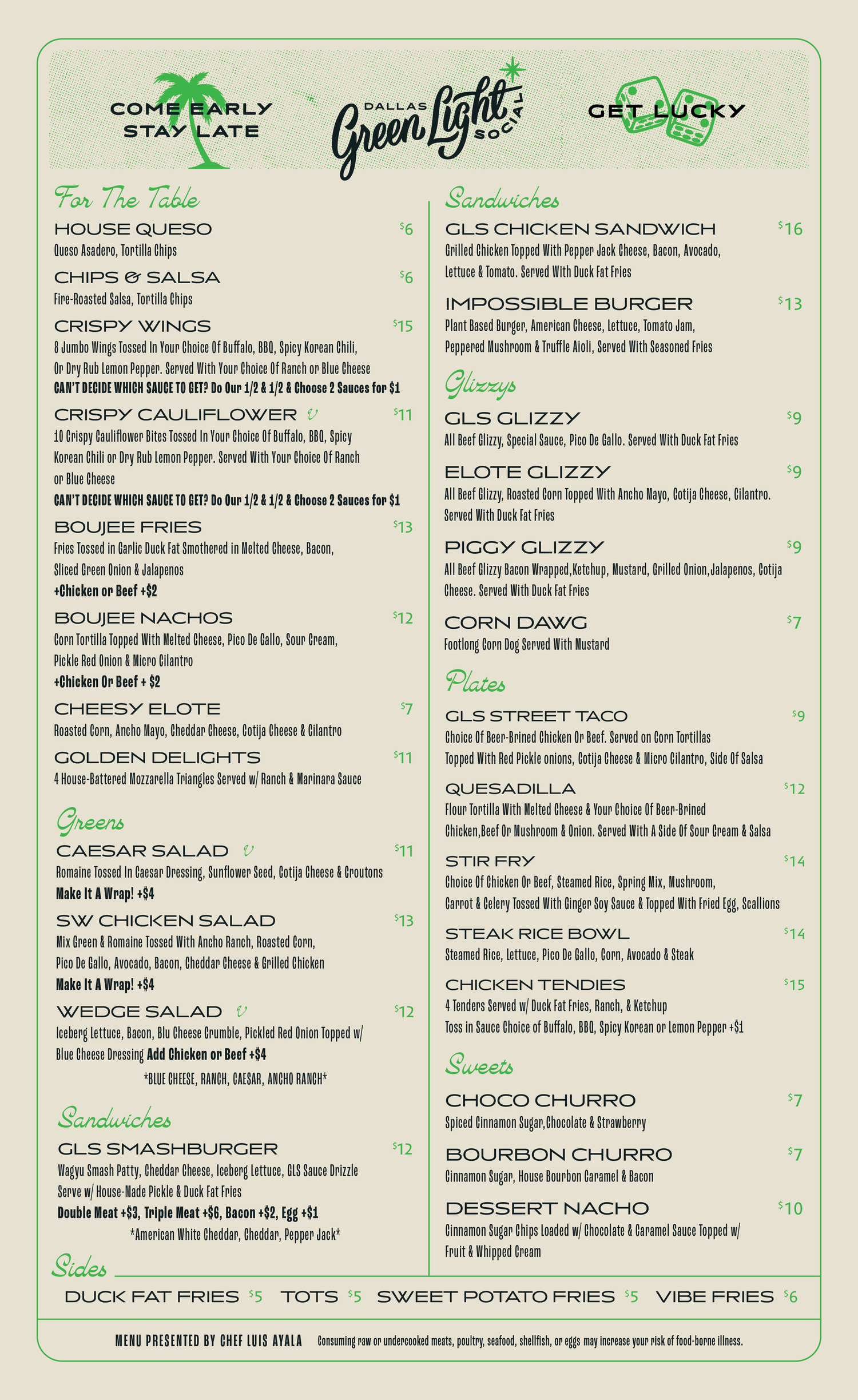 FOOD — Green Light Social