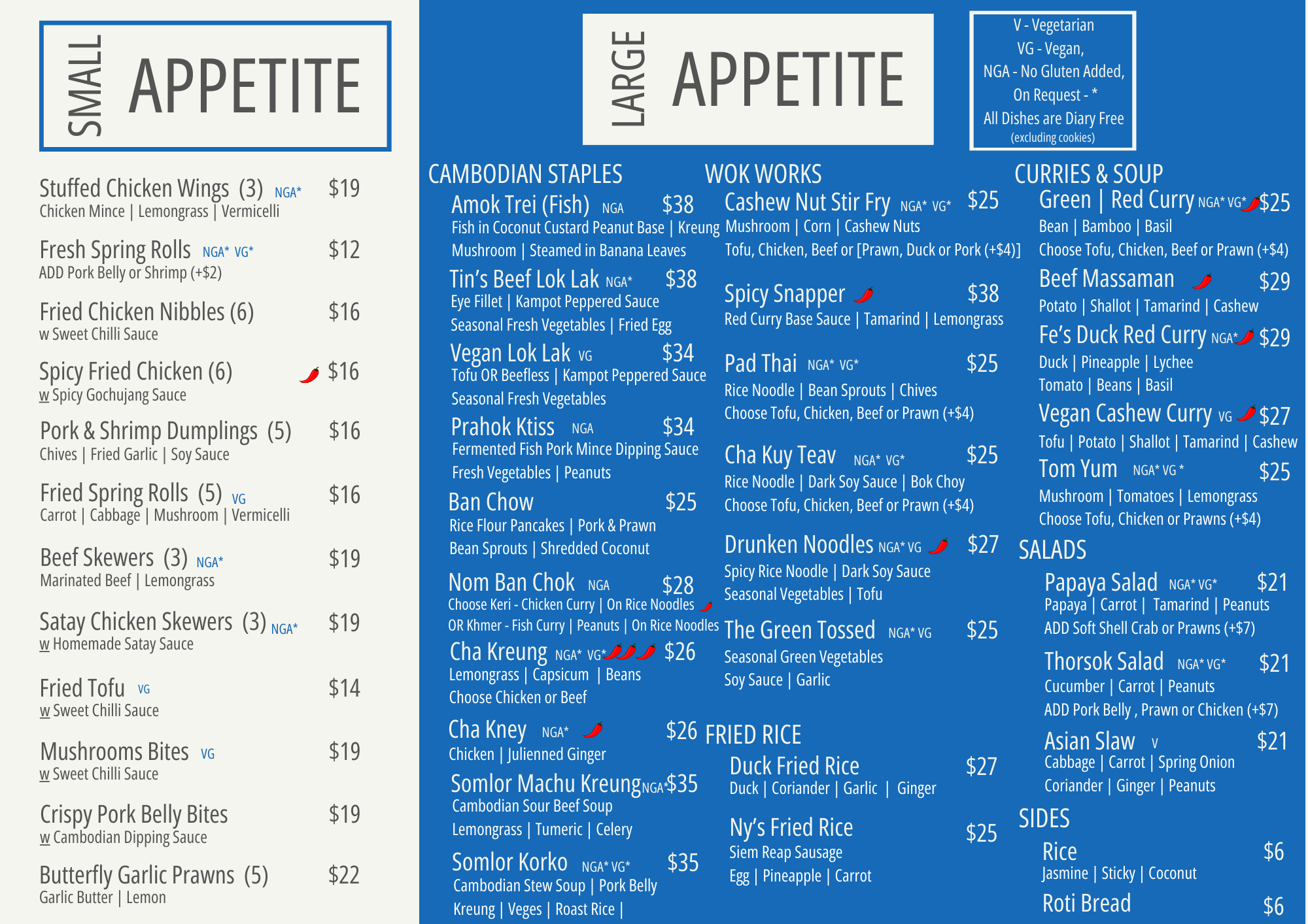 Menu — tinfenys.nz