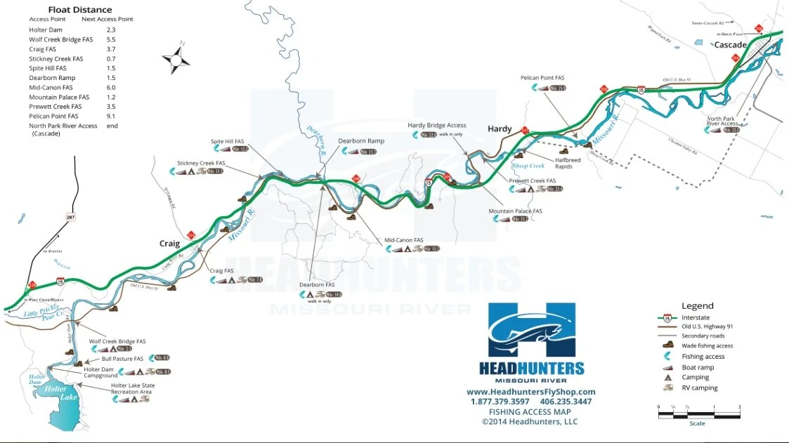Missouri River Fishing Map — Headhunters