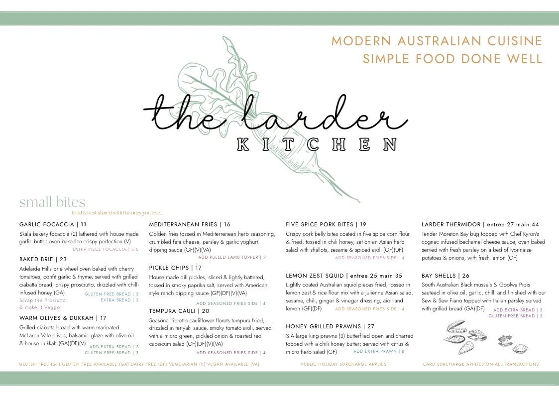 LUNCH & DINNER MENU — THE LARDER KITCHEN