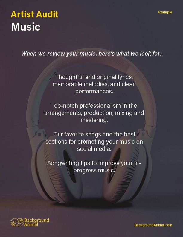 Artist Audit — Background Animal