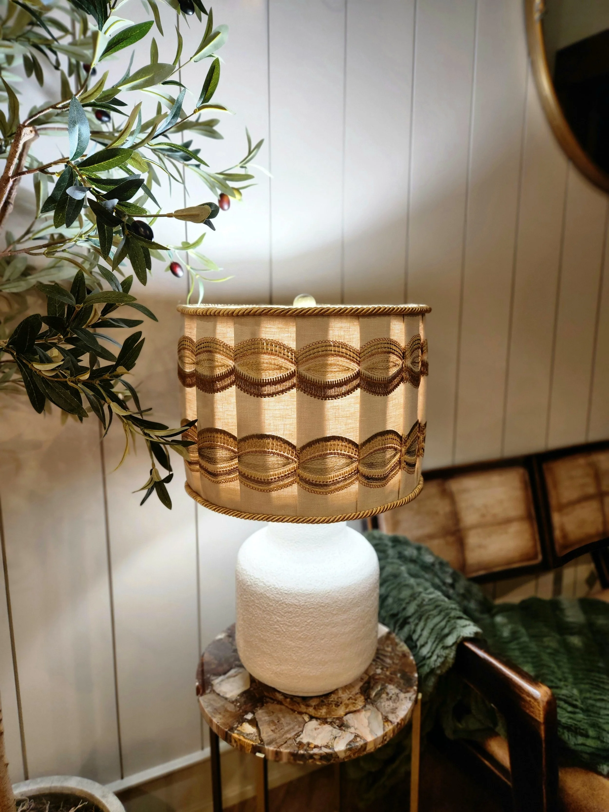 Bonnie Lampshade – Handcrafted Embroidered Linen Lampshade | Exclusive ...