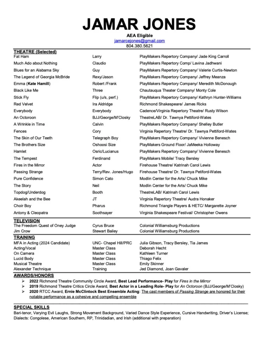 RESUME — Jamar Jones