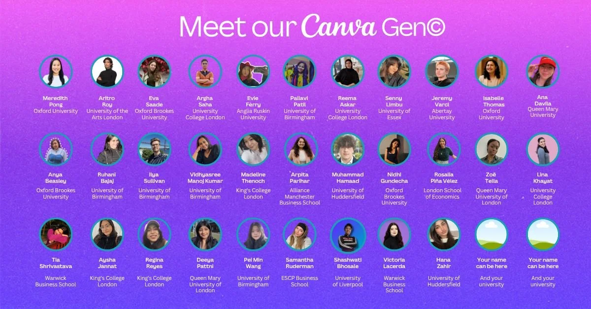 Canva names first UK Gen C student ambassador cohort across 16 ...
