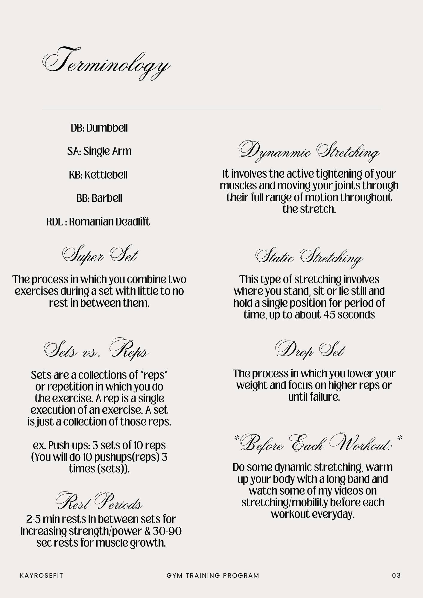 4 Week Gym Training Program Rose Gold Athletics