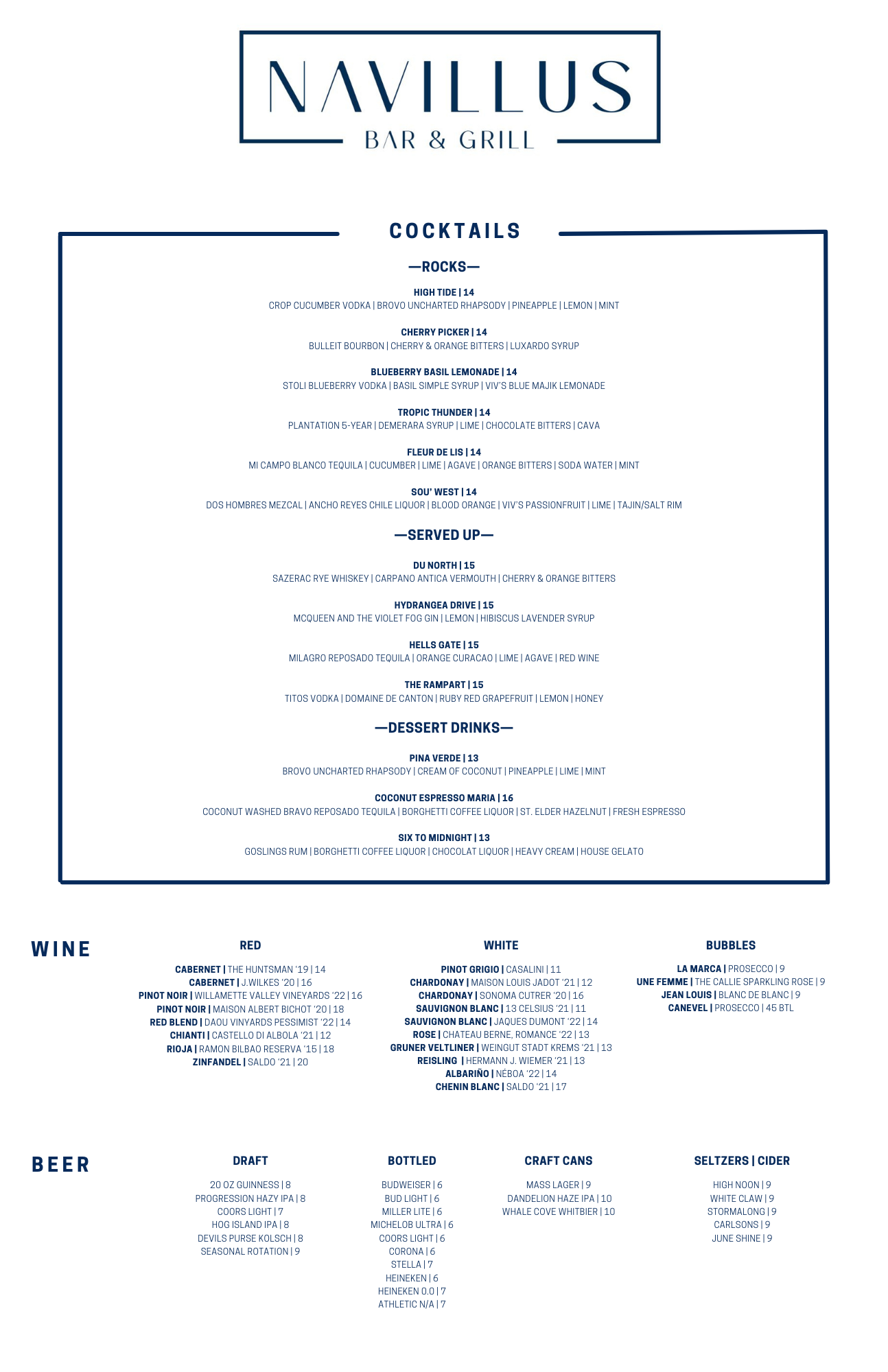 Menu — Navilllus