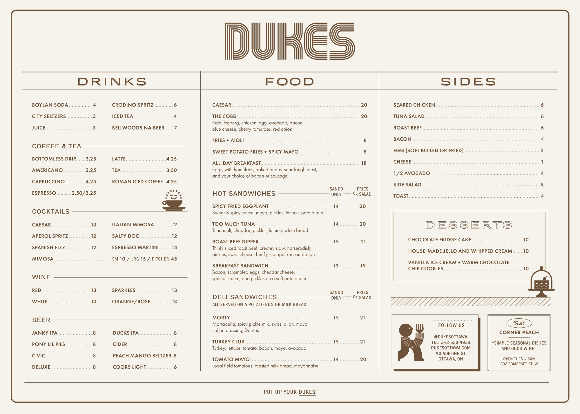 Menu — Dukes