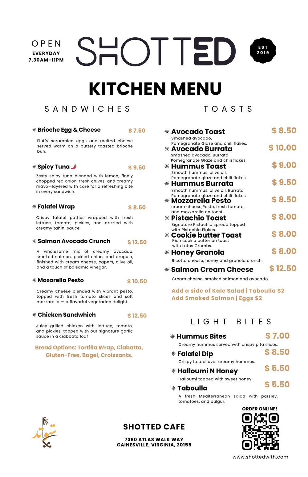 Menu — Shotted Specialty Coffee