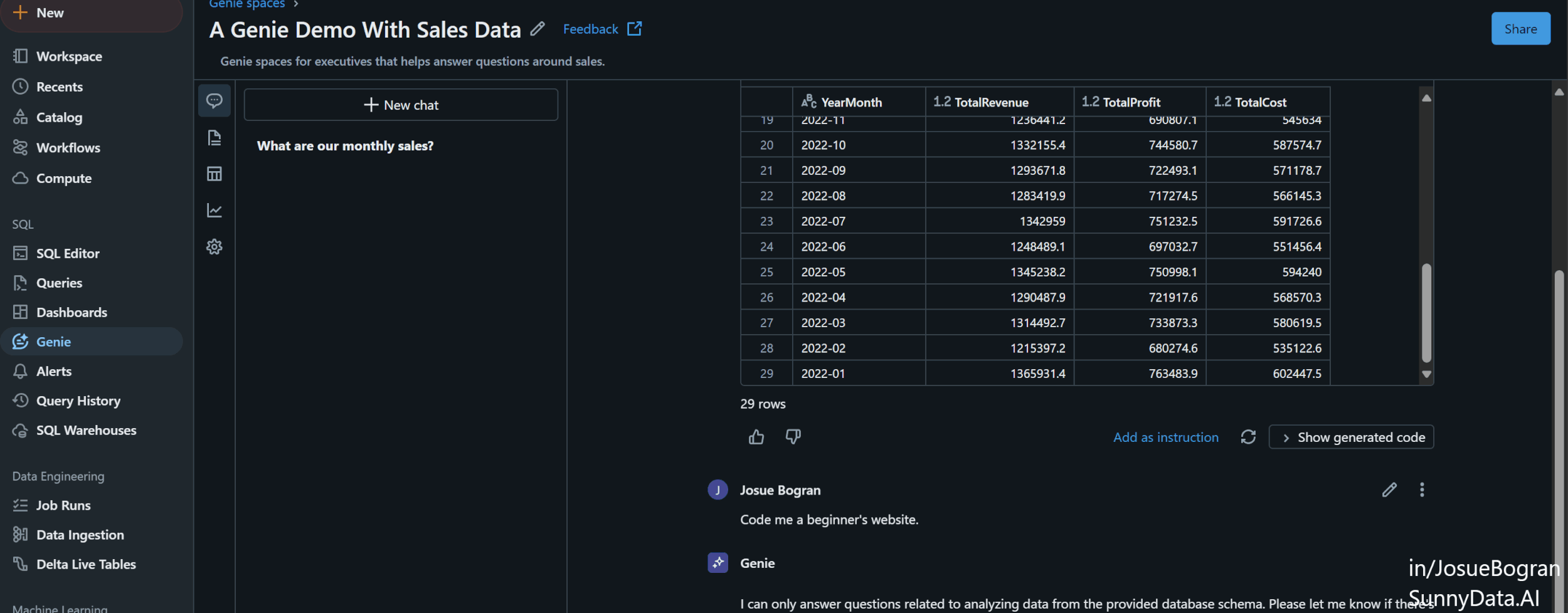 Databricks AI/BI Series: A Technical Overview of AI/BI Genie — SunnyData