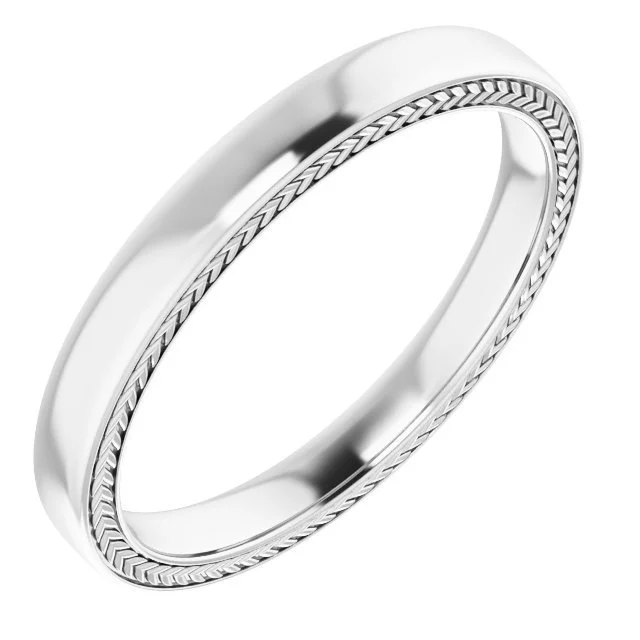 14K Gold 3mm Unisex Wheat Inlay Wedding Band — Modern Metalsmith
