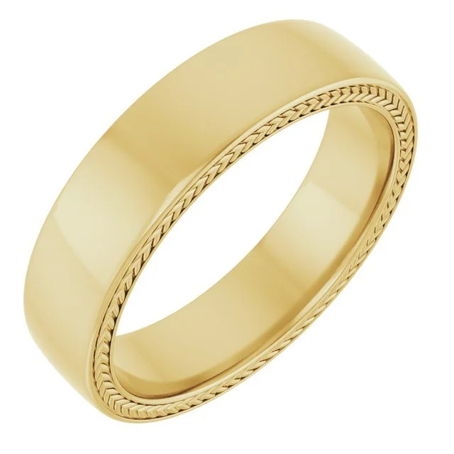 14K Gold 3mm Unisex Wheat Inlay Wedding Band — Modern Metalsmith