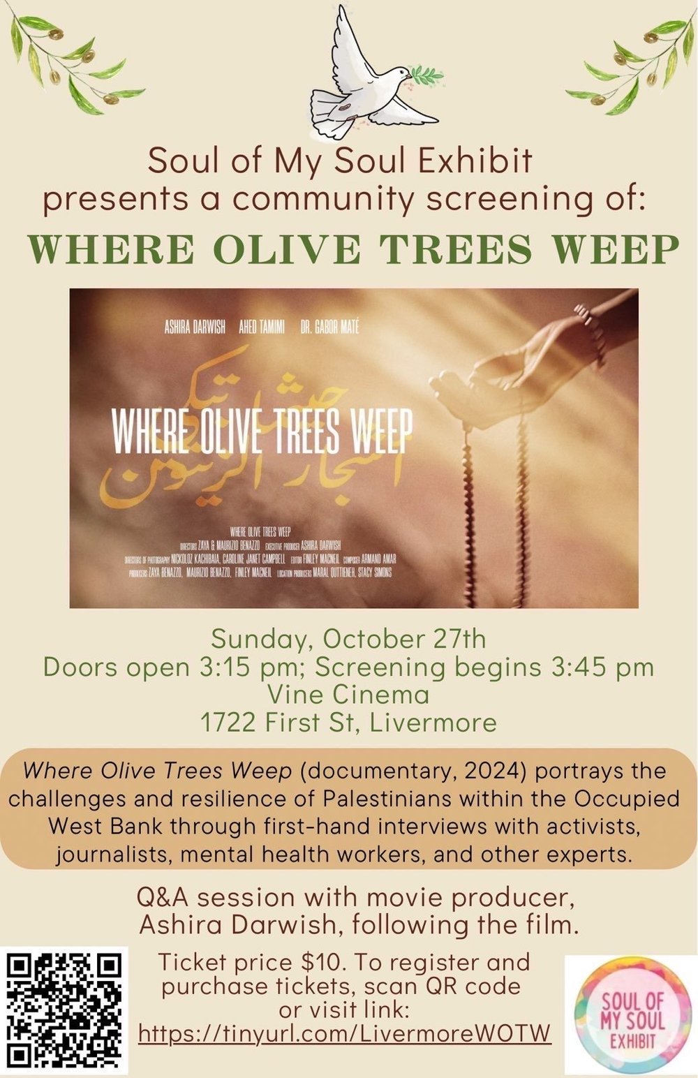 Where Olive Trees Weep - Community Screening — Soul Of My Soul Exhibit