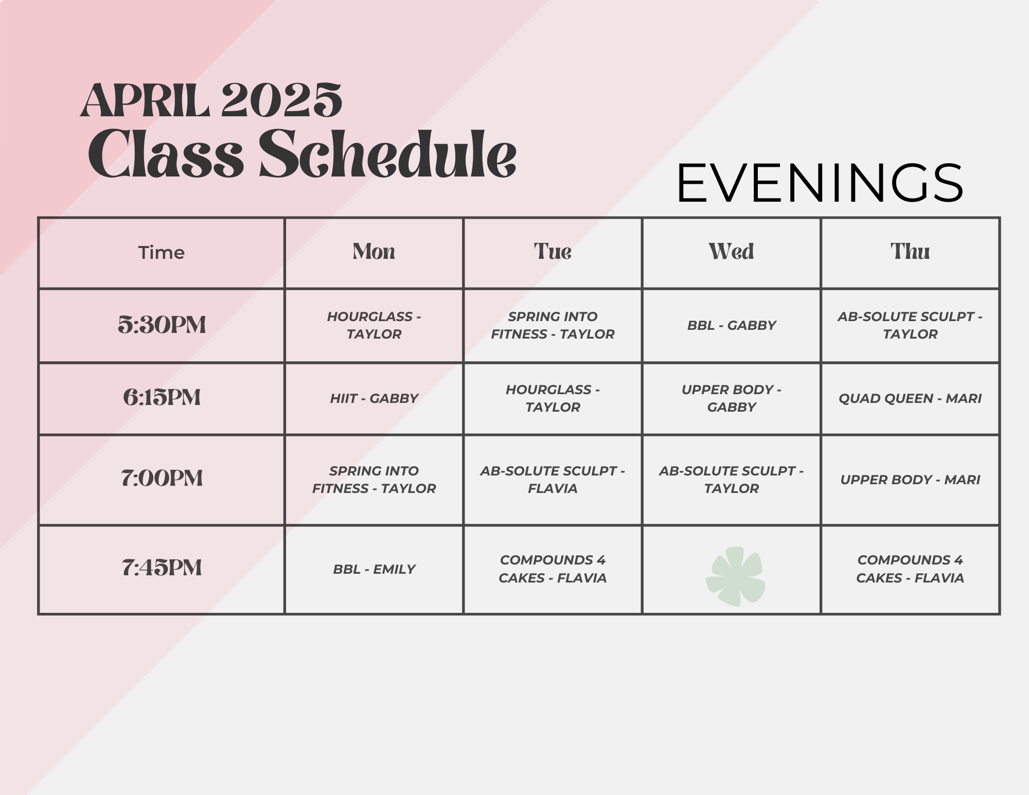 THE CLASSES — GIRL GYM