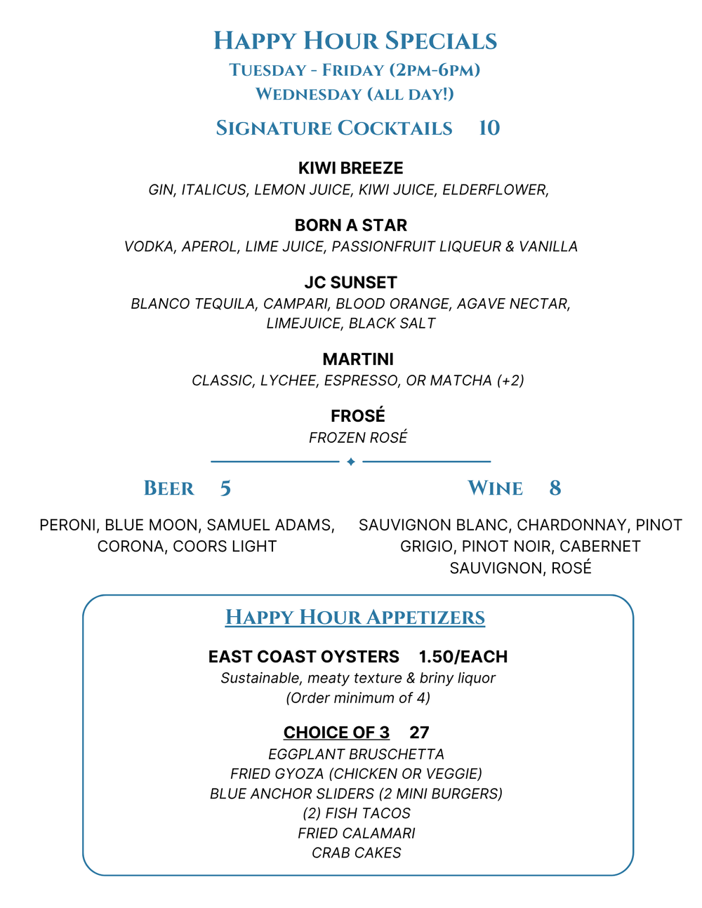 Menu | Discover & Dine Today — Explore Our Menu — Blue Anchor