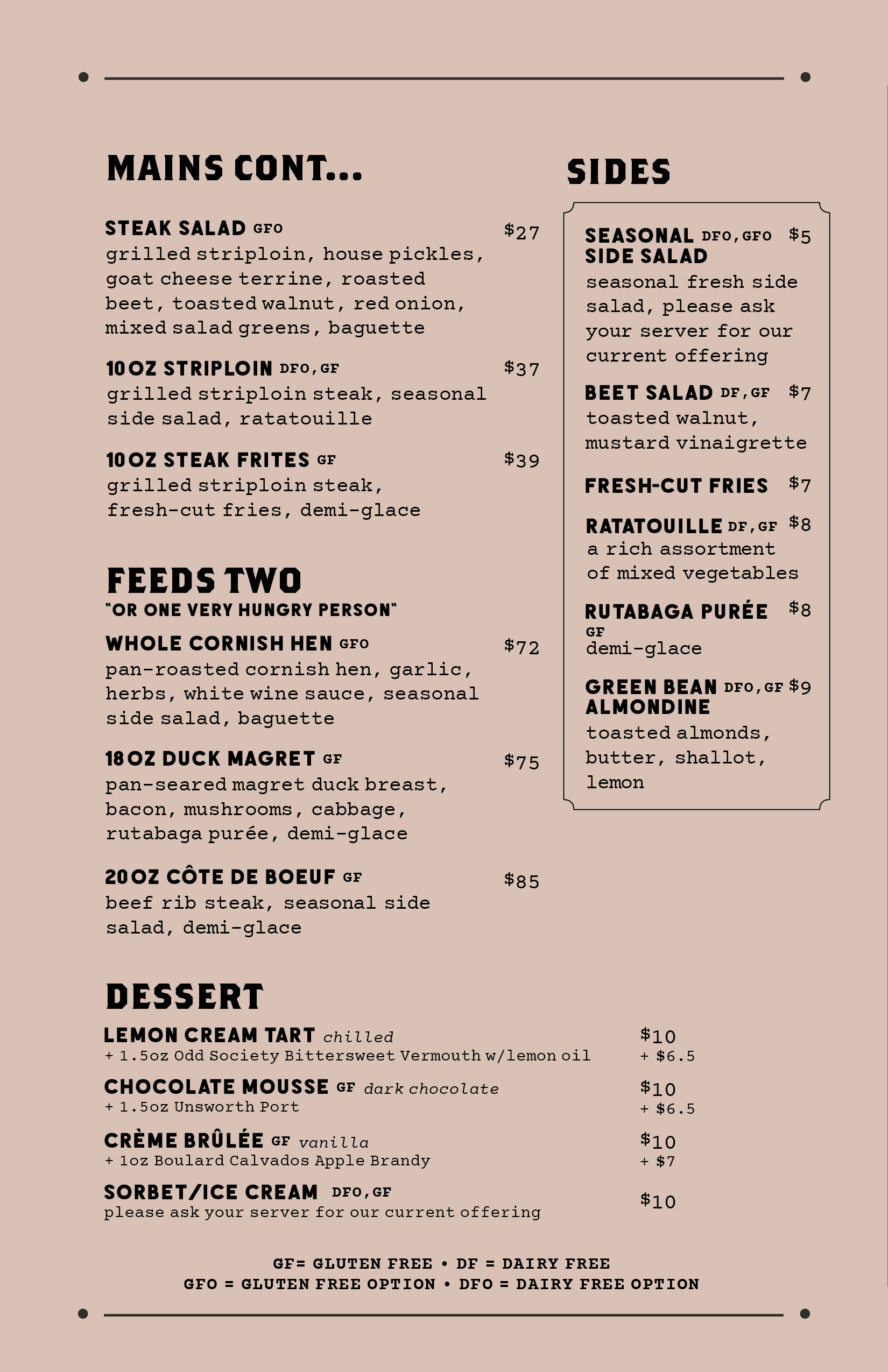 Menu 1 — BLACK RABBIT KITCHEN
