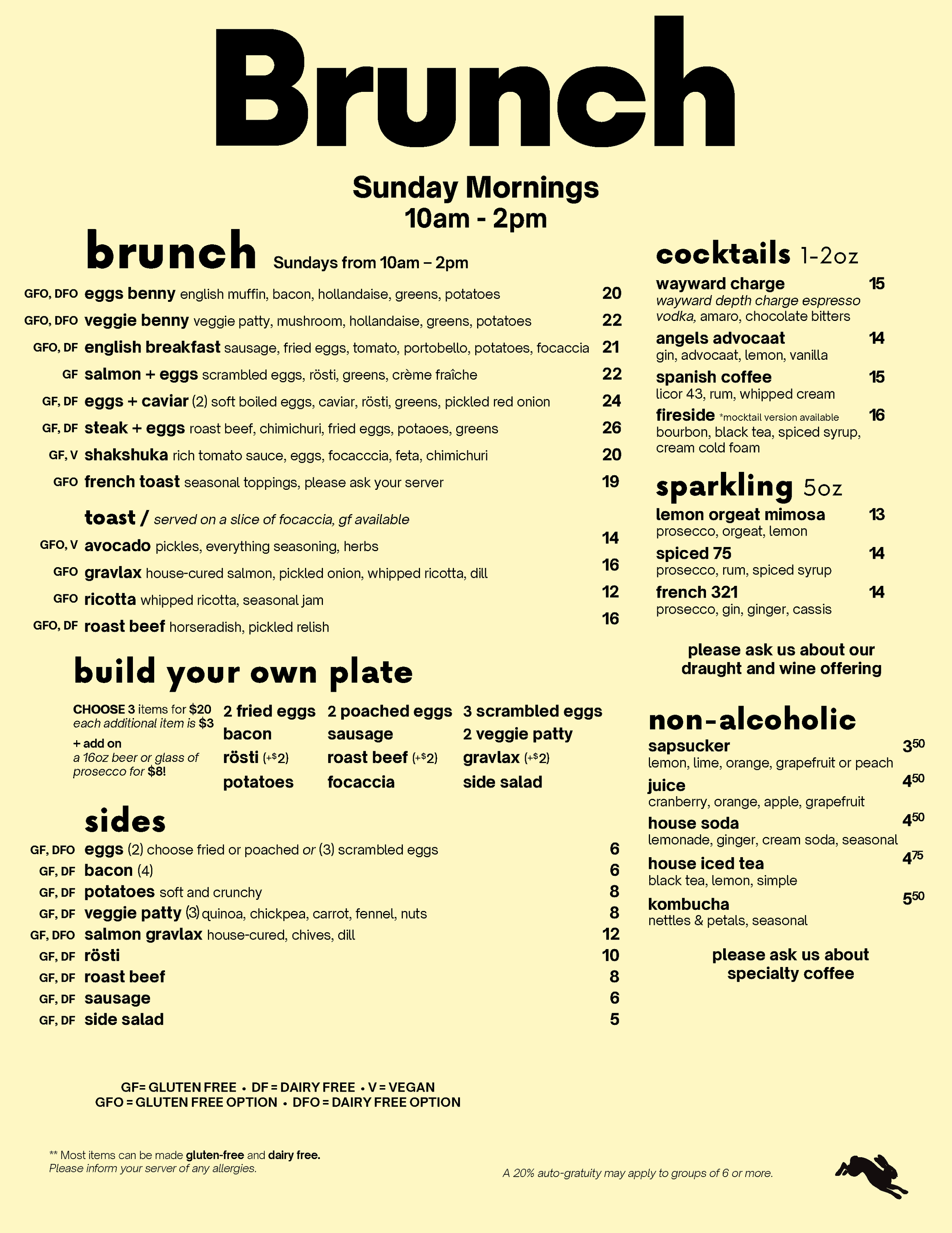 Menu 1 — BLACK RABBIT KITCHEN