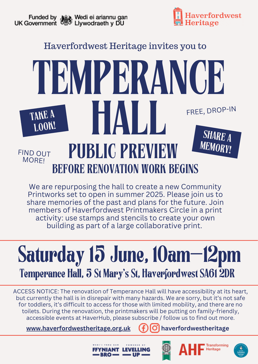 Temperance Hall Preview — Haverfordwest Heritage - Treftadaeth Hwlffordd