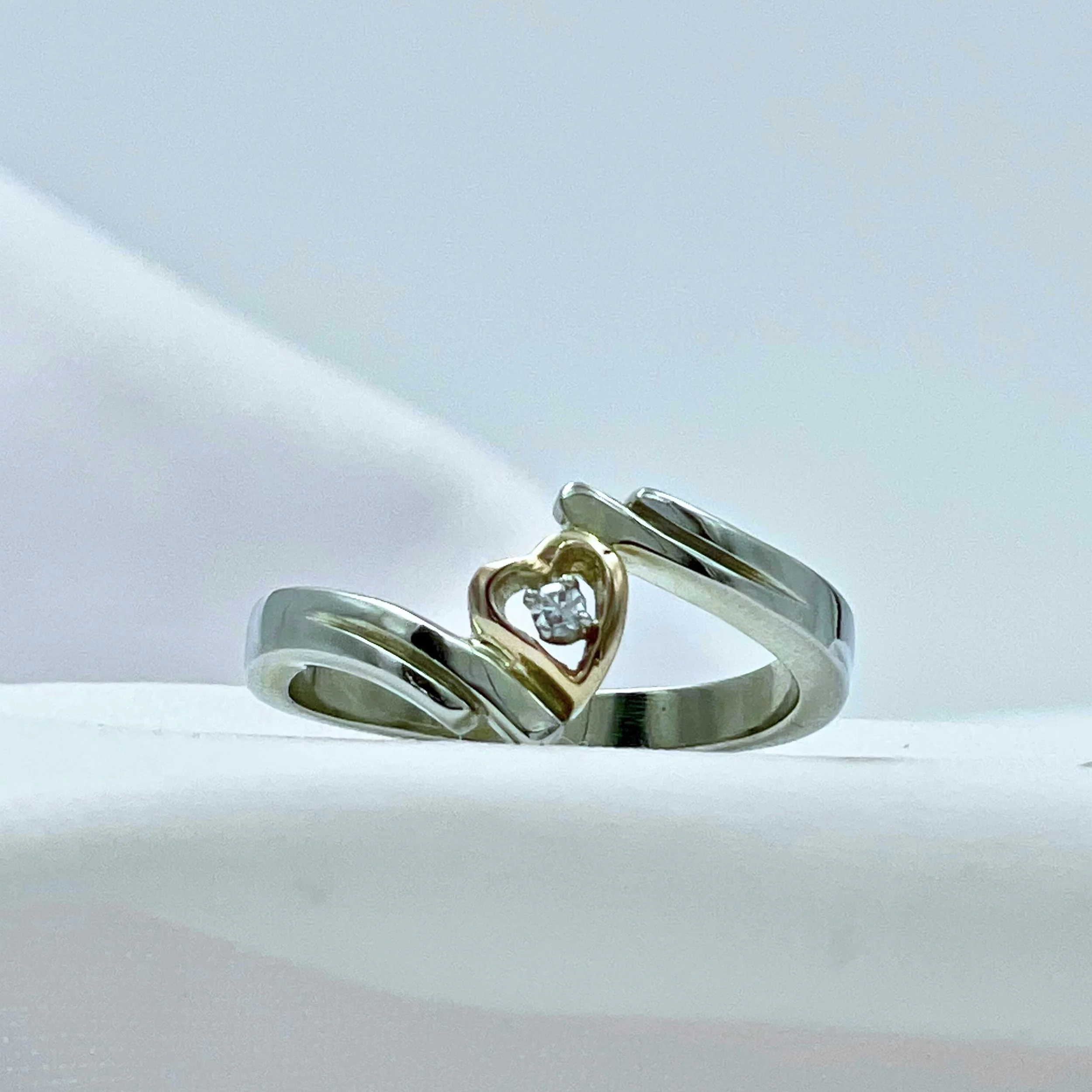 "14K Gold Heart Diamond Ring Size 7 - Promise Elegance | Warren ...