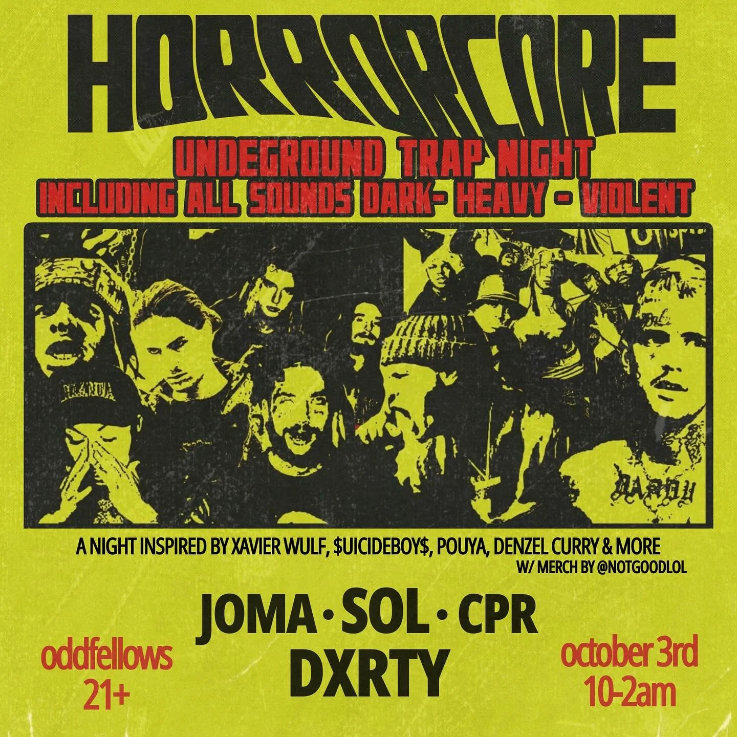 HORRORCORE: Underground TRap Night — Oddfellows - Alternative Dance ...
