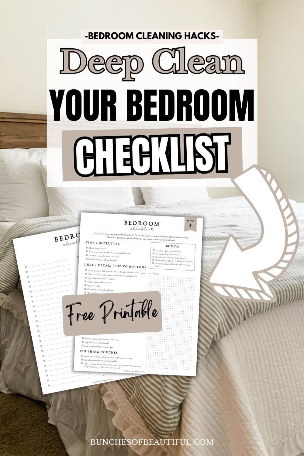 Deep Cleaning Bedroom Checklist (Free Printable for FlyLady Zone 4) — bunches of beautiful