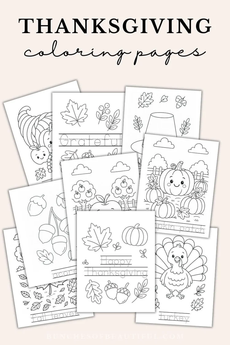 Free Printable Thanksgiving Coloring Pages for Kids — bunches of beautiful