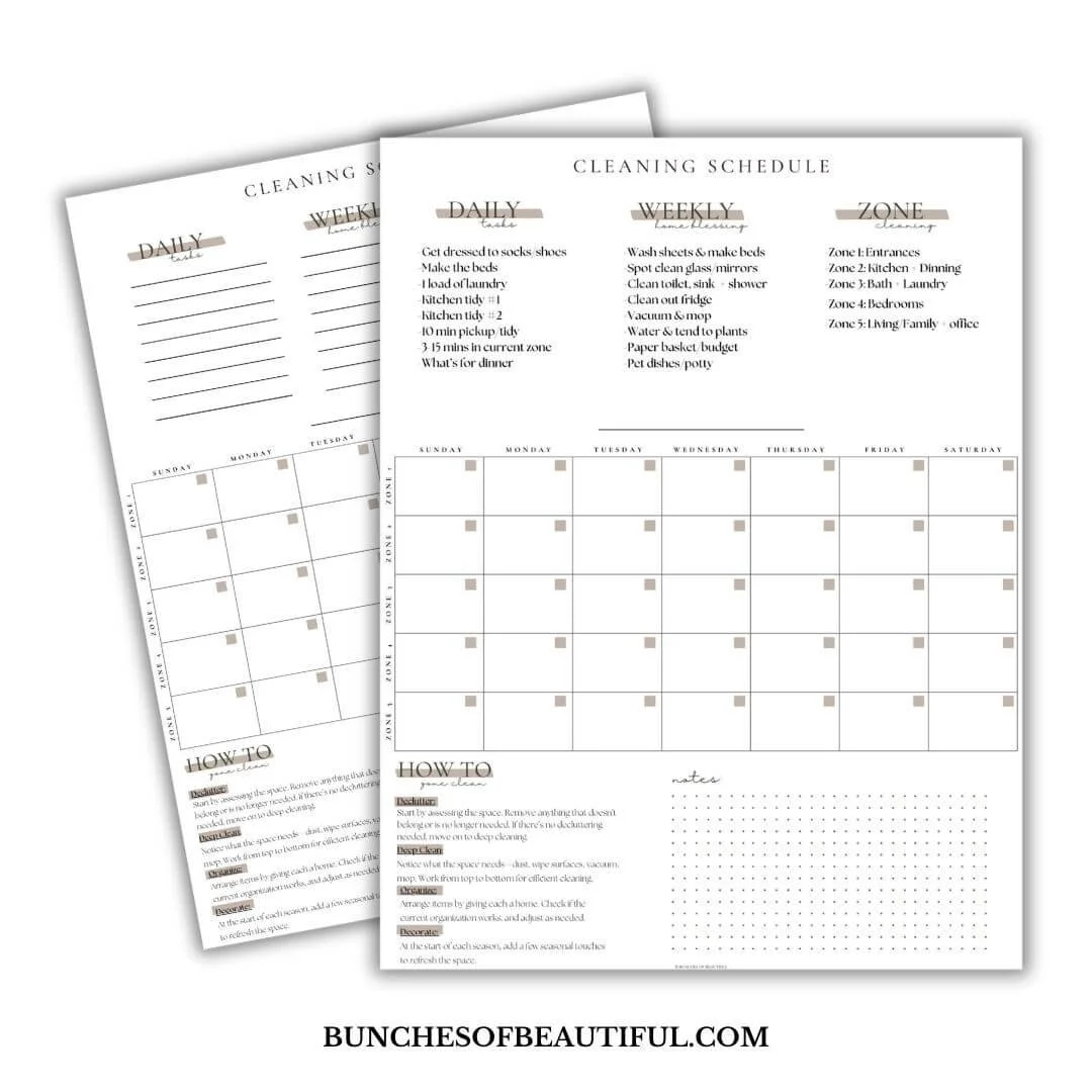 Simplified FlyLady Cleaning Schedule (FREE PRINTABLE) — bunches of ...