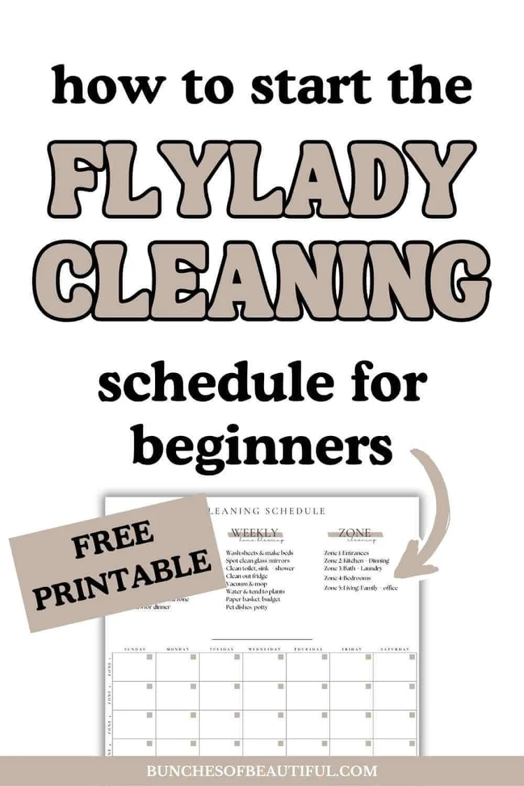 Simplified FlyLady Cleaning Schedule (FREE PRINTABLE) — bunches of beautiful