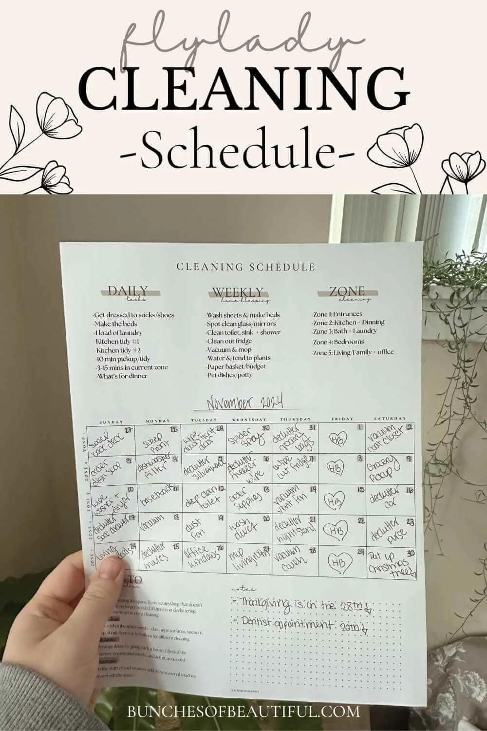 Simplified FlyLady Cleaning Schedule (FREE PRINTABLE) — bunches of ...