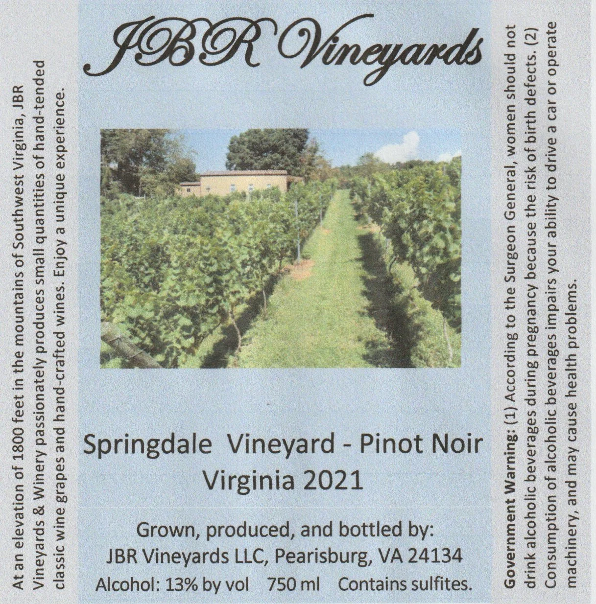 Products — JBR Vineyards