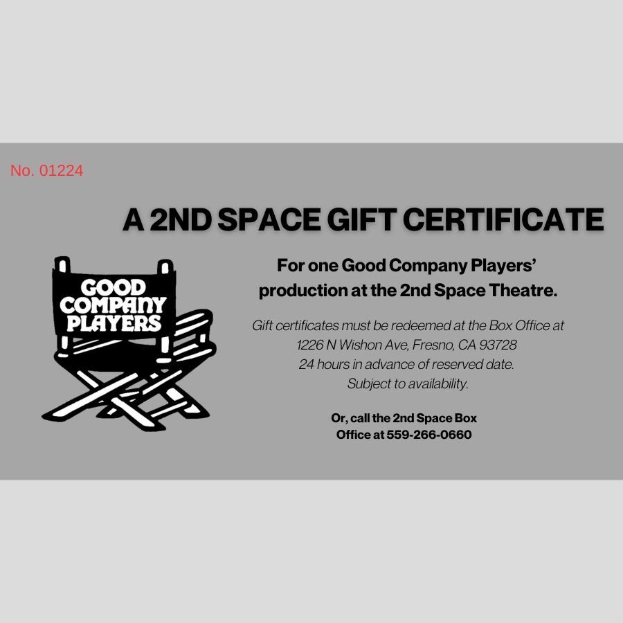 2nd Space Gift Certificate — Good Company Players