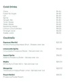 Menu — Thomson's Tavern