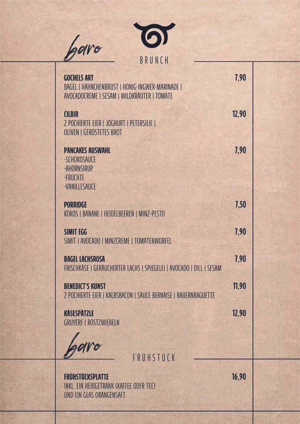 Menü — Baro
