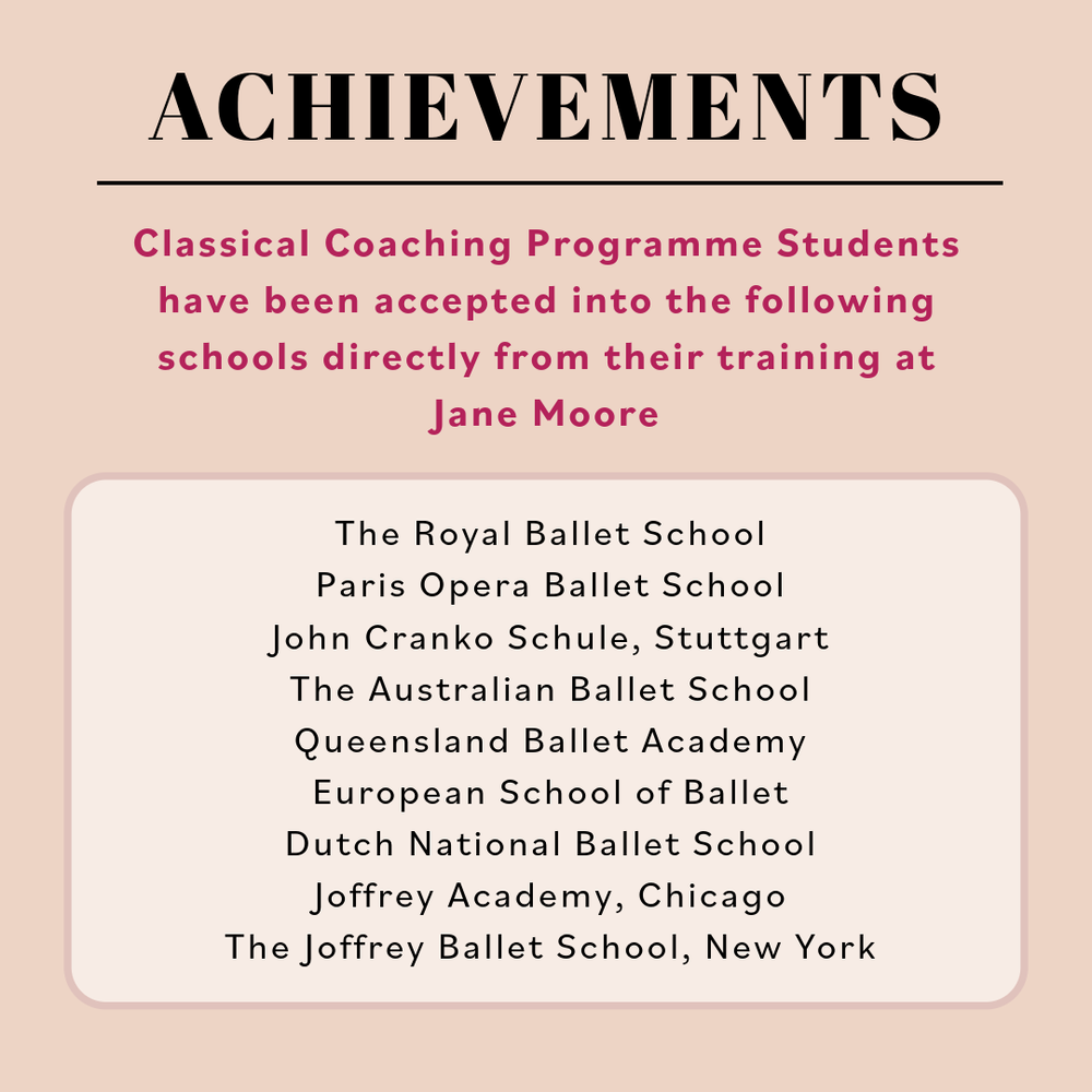 Classical Coaching Programme — The Jane Moore Academy of Ballet