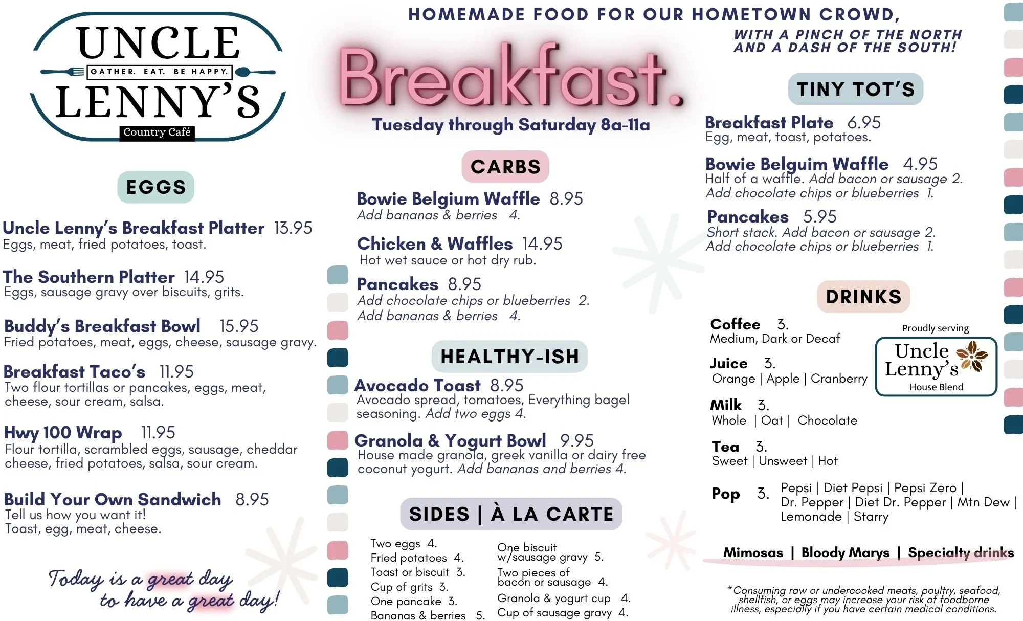 Menu | Discover & Dine Now — Uncle Lenny's Country Cafe