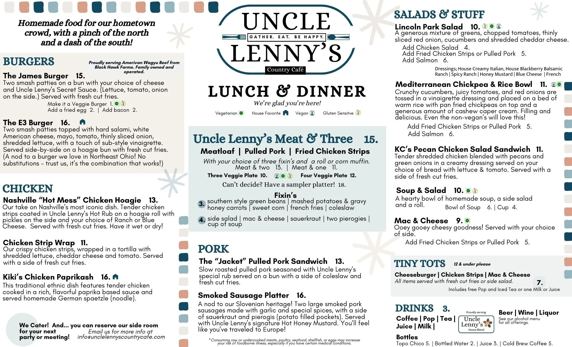 Menu — Uncle Lenny's Country Cafe