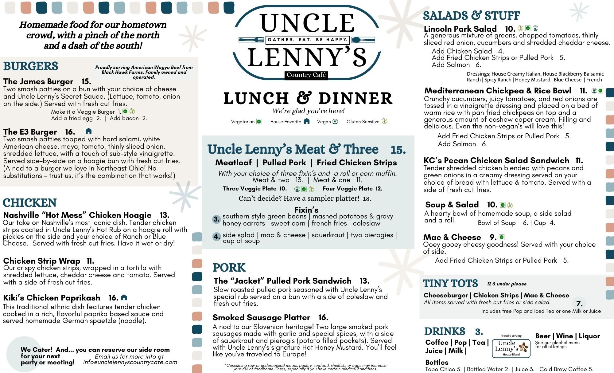 Menu — Uncle Lenny's Country Cafe