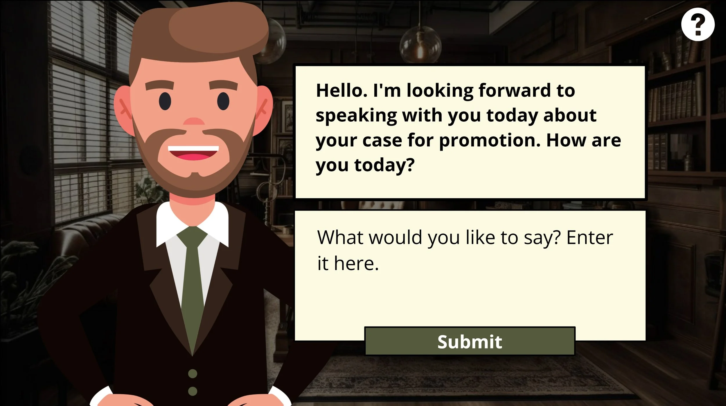 Promotion Conversation Simulator — Jayne Wilkins