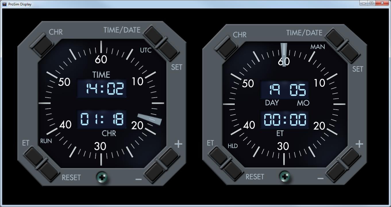 Digital Chronograph Running ProSim737 Software — Flaps 2 Approach ...