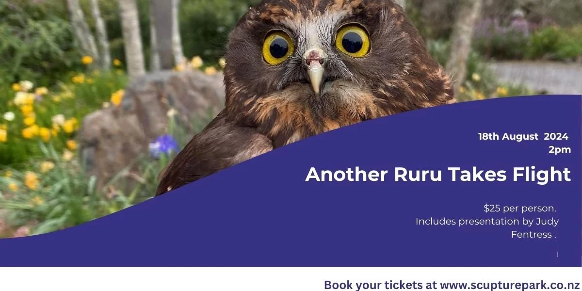 Another Ruru Takes Flight — The Sculpture Park at Waitakaruru Arboretum ...