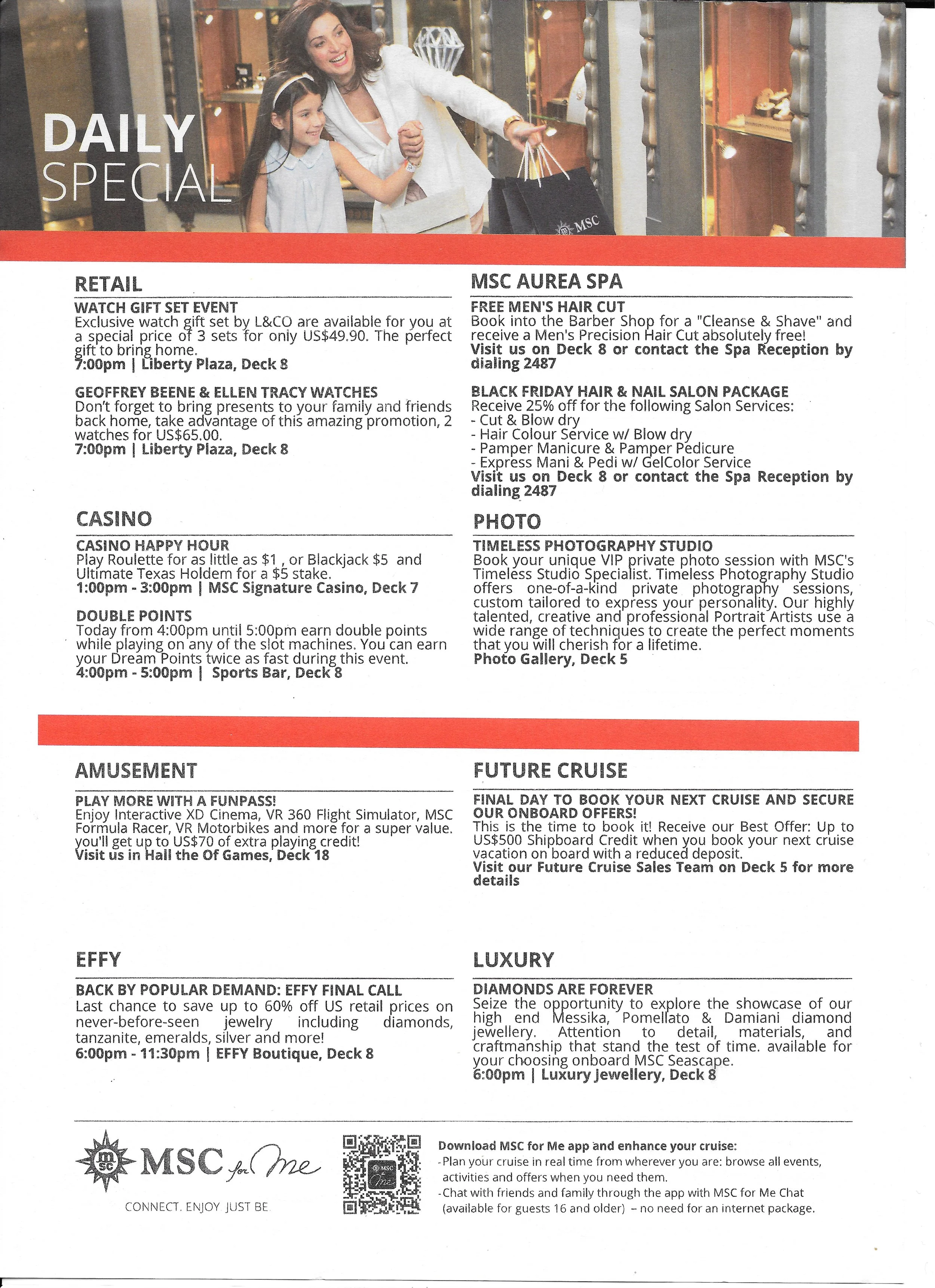 MSC Seascape - Daily Programs — Travel Tales and Trails